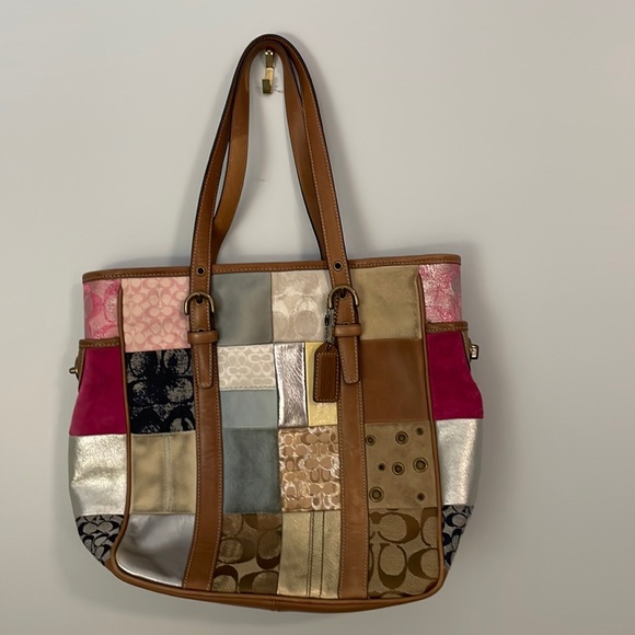 Coach | Bags | Coach Y2k Early 200s Patchwork Leather Suede Logo Tote ...